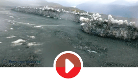 Blasting at Bremanger Quarry