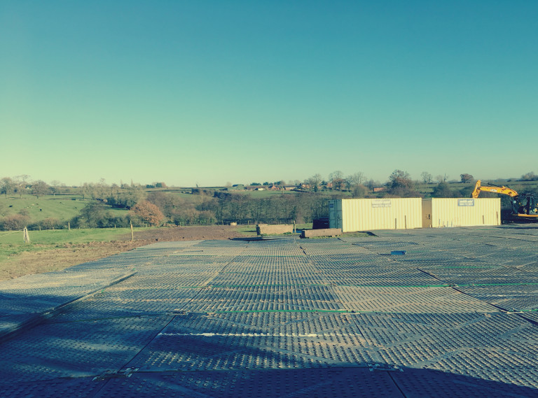 Grassform solar temporary trackway hire project