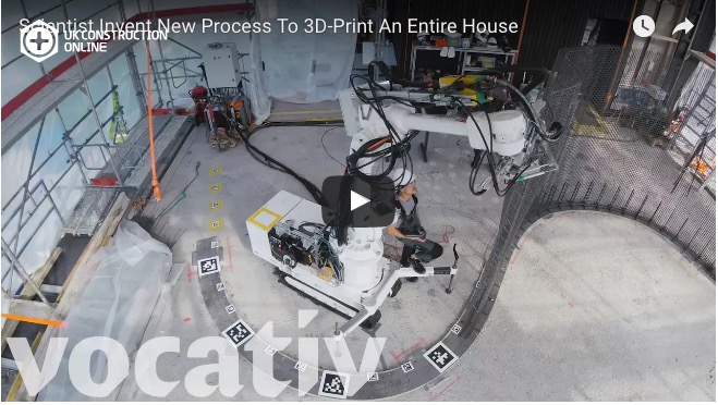 Three-storey house built using robots and 3D printers