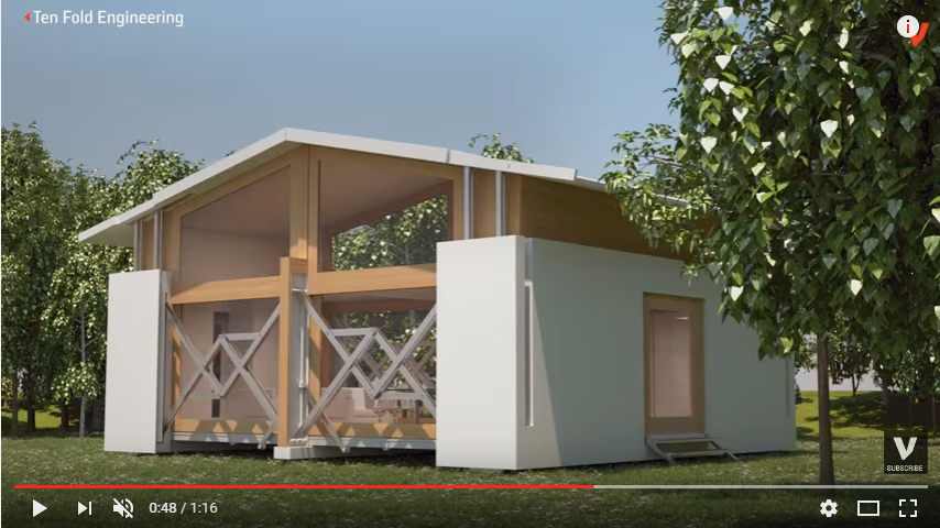 Folding building can be assembled in eight minutes